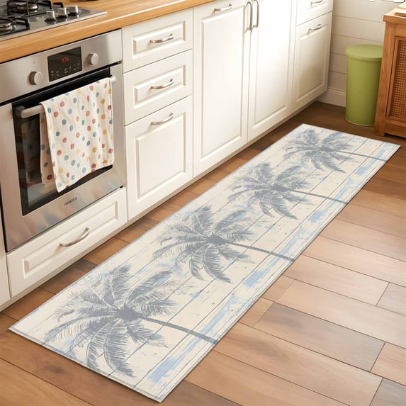 Area Rug 2x6ft Palm Tree Hand Drawn Washable Area Rugs for Living Room ...