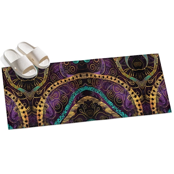 Area Rug 2x6ft Purple Abstract Lines Area Rugs for Kitchen Runner Rug ...