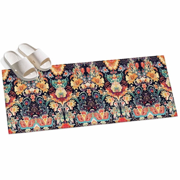 Area Rug 2x6ft Retro Flowers Area Rugs for Kitchen Runner Rug Ethnic ...