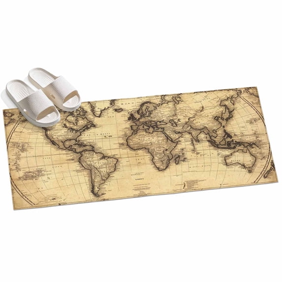 Area Rug 2x6ft Retro World Map Area Rugs for Kitchen Runner Rug South ...