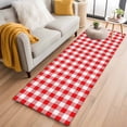 Area Rug 2x6ft Rustic Red White Buffalo Plaid Area Rugs Washable Low ...