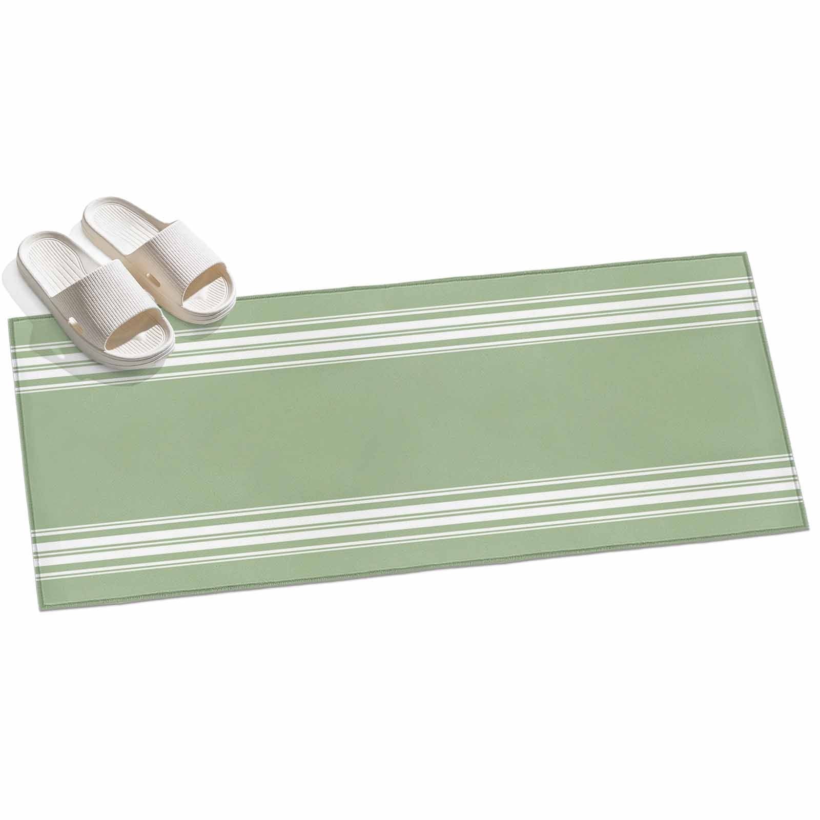 Area Rug 2x6ft Sage Green Striped Area Rugs for Kitchen Runner Rug ...