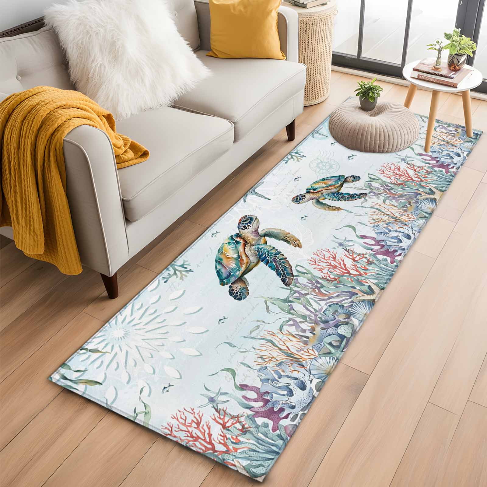 Area Rug 2x6ft Sea Turtles Carpets Indoor Floor Area Mat Washable ...