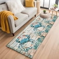 Area Rug 2x6ft Seaside Crab Starfish Shell Nautical Anchor Area Rugs ...