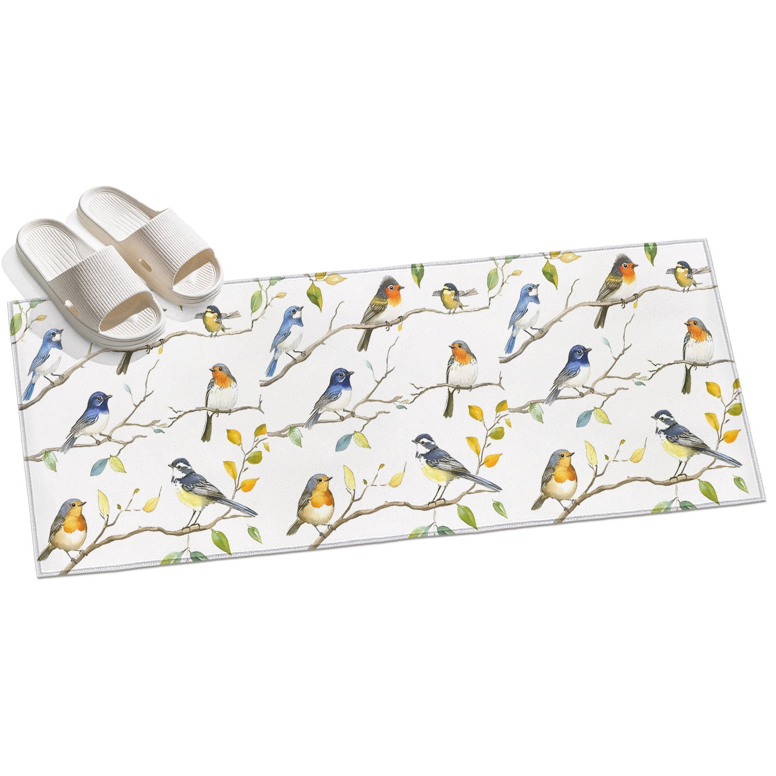 Area Rug 2x6ft Spring Bird Area Rugs for Kitchen Runner Rug Tree Branch ...