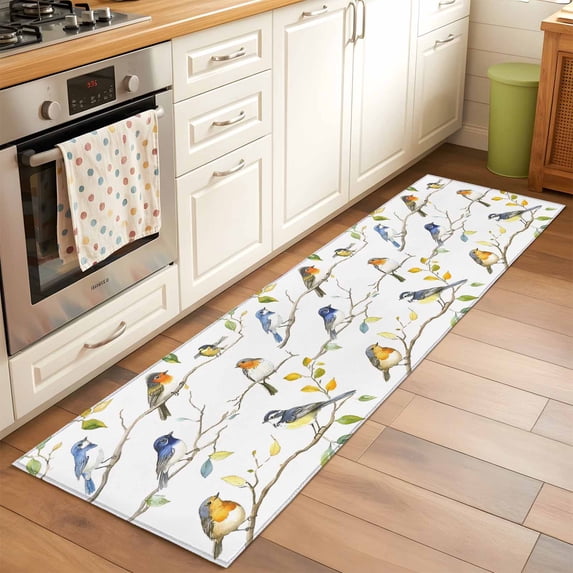 Area Rug 2x6ft Spring Bird Washable Area Rugs for Living Room Tree ...
