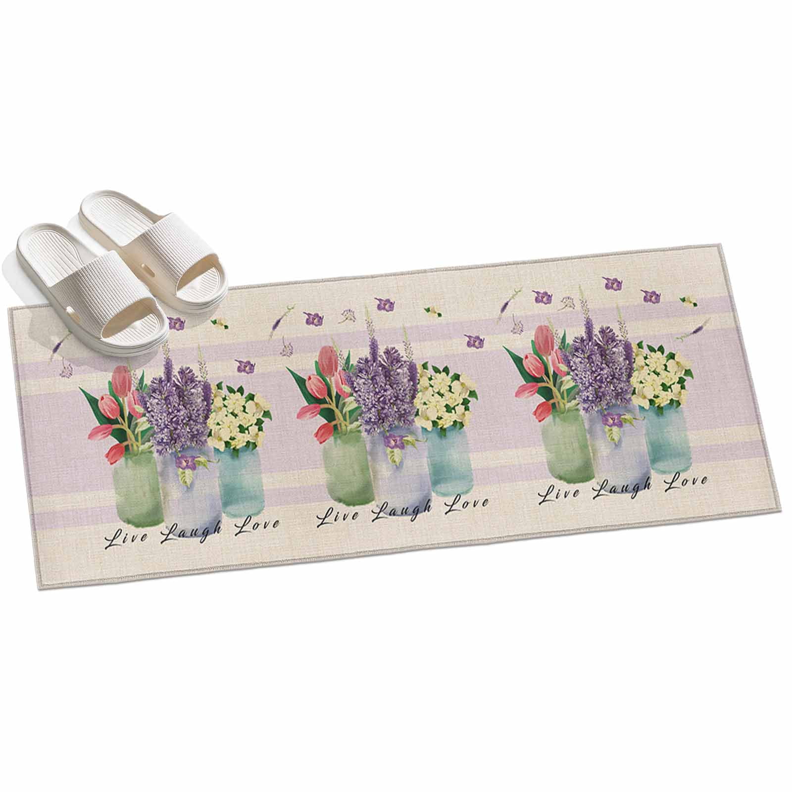 Area Rug 2x6ft Spring Flowers Area Rugs for Kitchen Runner Rug Floral ...