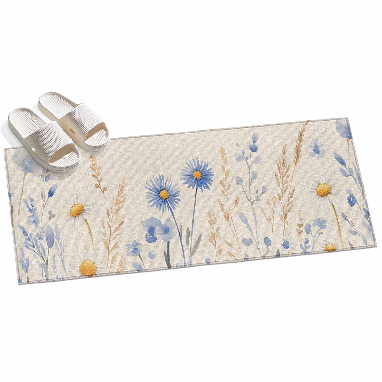 Area Rug 2x6ft Spring Flowers Pastoral Area Rugs for Kitchen Runner Rug ...