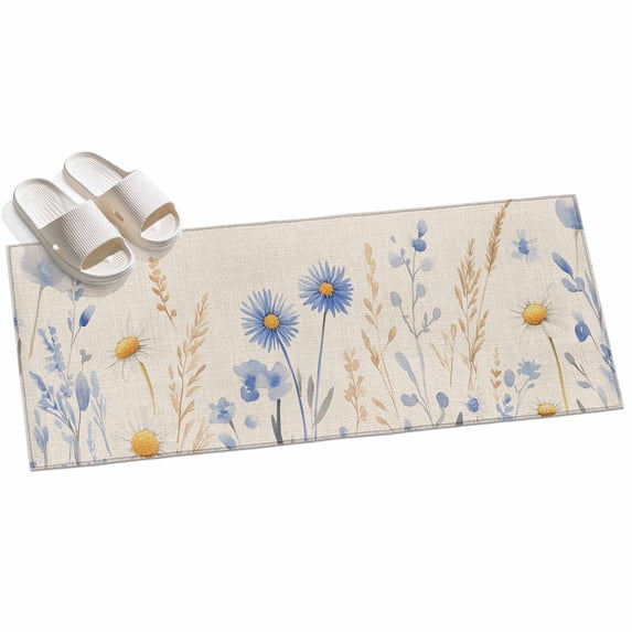Area Rug 2x6ft Spring Flowers Pastoral Area Rugs for Kitchen Runner Rug ...