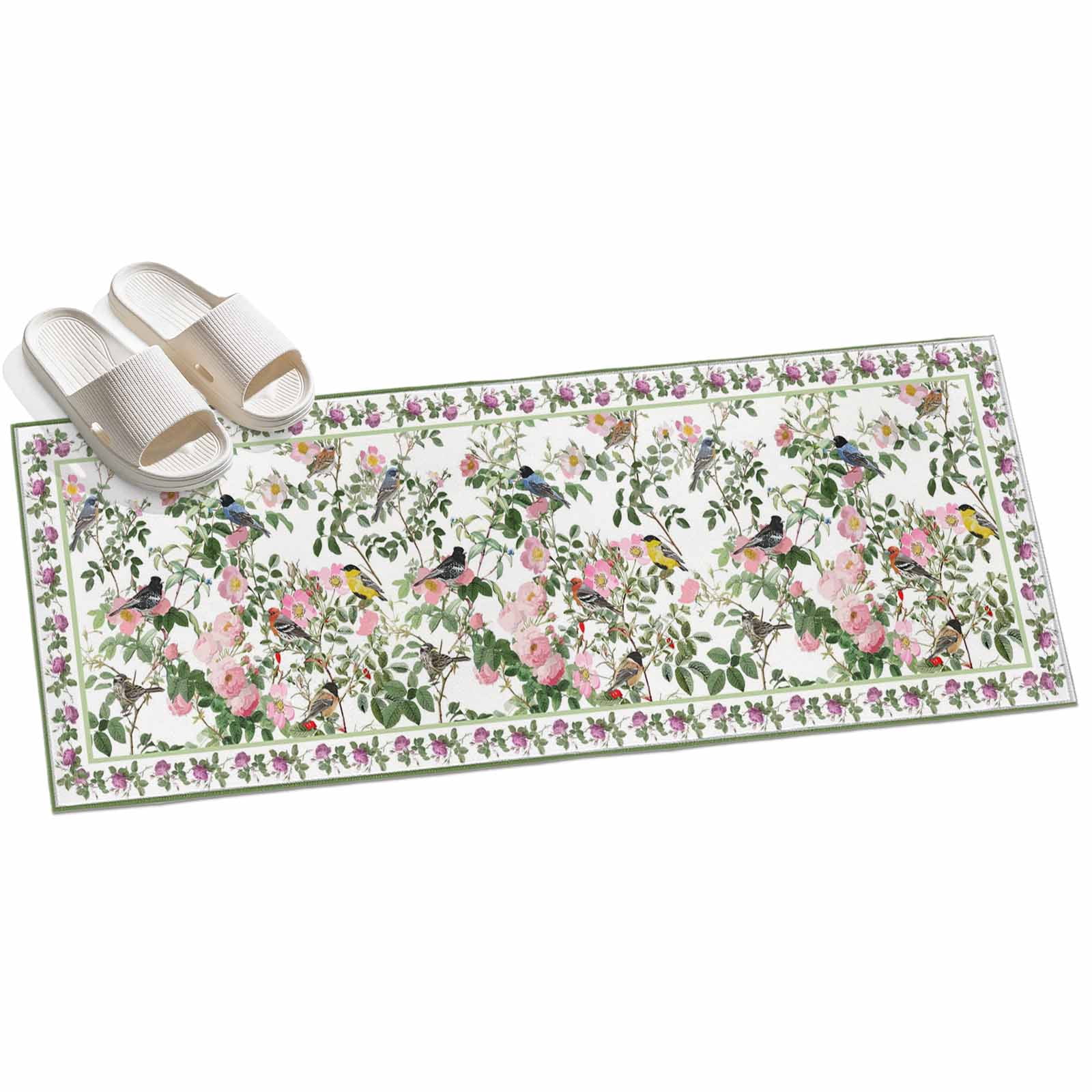 Area Rug 2x6ft Spring Flowers Pink Area Rugs for Kitchen Runner Rug ...
