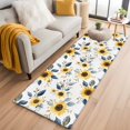 Area Rug 2x6ft Spring Sunflower Leaf Seamless Area Rugs Washable Low ...