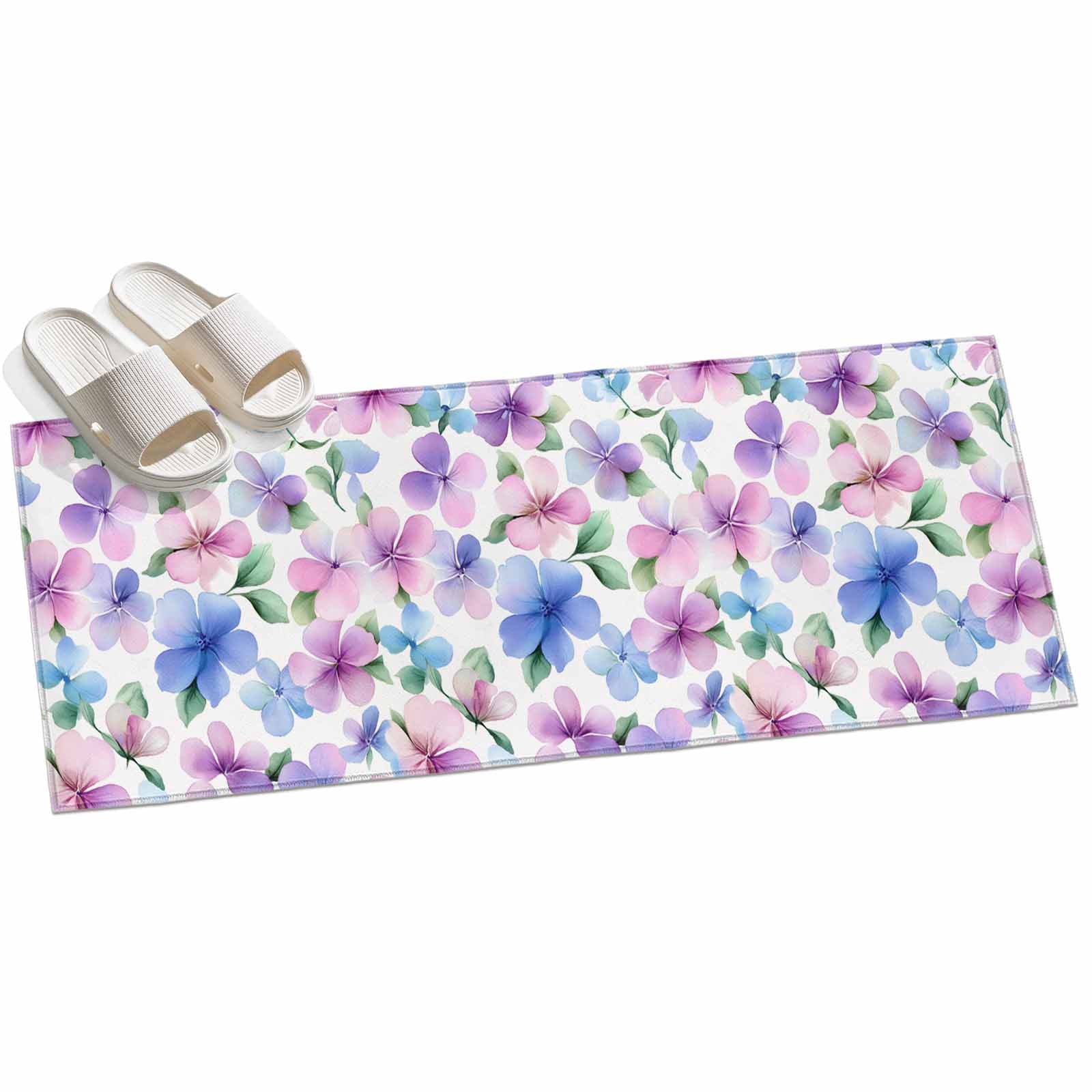 Area Rug 2x6ft Spring Watercolor Floral Area Rugs for Kitchen Runner ...