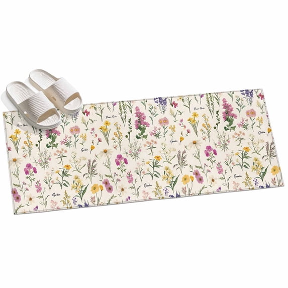 Area Rug 2x6ft Spring Wildflowers Area Rugs for Kitchen Runner Rug ...