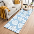 Area Rug 2x6ft Summer Monstera on Blue Area Rugs Washable Low Pile ...