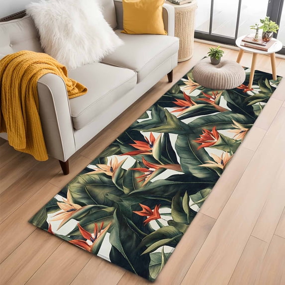 Area Rug 2x6ft Summer Tropical Plant Area Rugs Washable Low Pile Floor ...