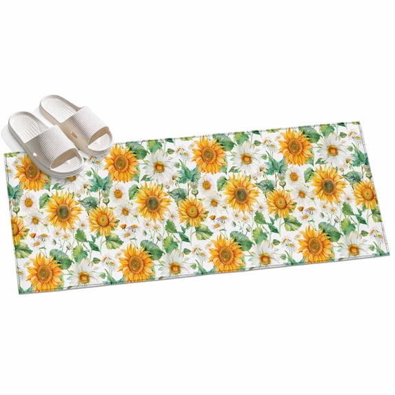 Area Rug 2x6ft Sunflower Area Rugs for Kitchen Runner Rug Daisy Non ...