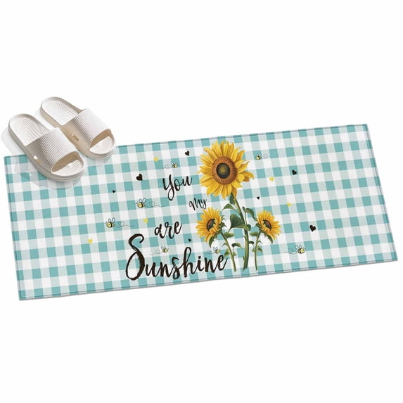 Area Rug 2x6ft Sunflower Leaves Area Rugs for Kitchen Runner Rug Spring ...