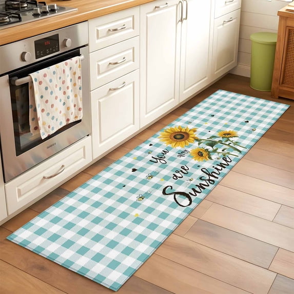 Area Rug 2x6ft Sunflower Leaves Washable Area Rugs for Living Room ...