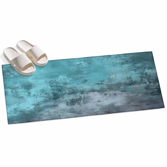 Area Rug 2x6ft Teal Blue Area Rugs for Kitchen Runner Rug Ombre Modern ...