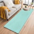 Area Rug 2x6ft Teal Watercolor Solid Color Area Rugs Washable Low Pile ...