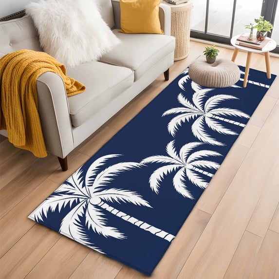 Area Rug 2x6ft Tropical Coconut Tree Area Rugs Washable Low Pile Floor ...