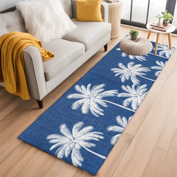 Area Rug 2x6ft Tropical Coconut Trees Silhouette Area Rugs Washable Low ...