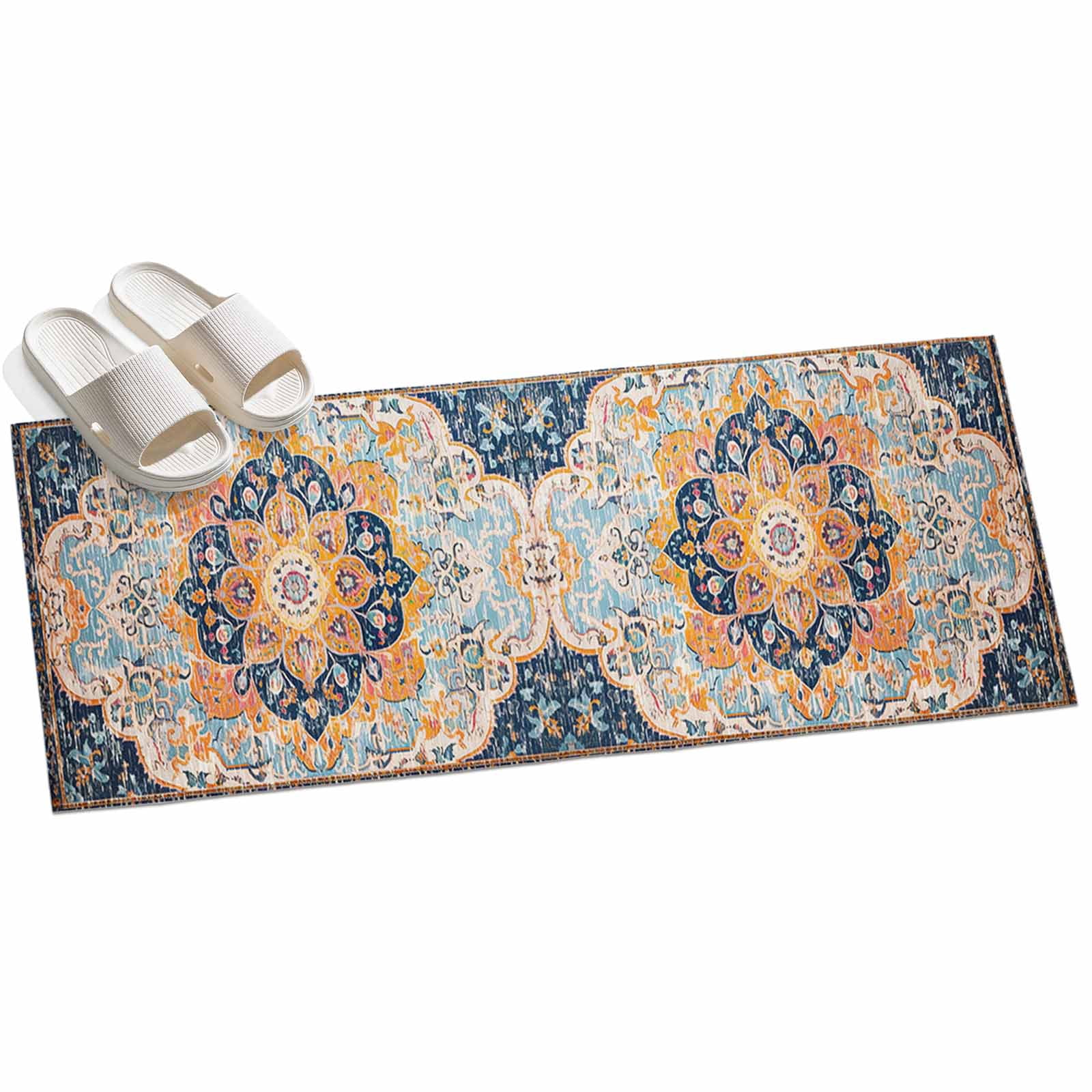 Area Rug 2x6ft Vintage Figure Area Rugs for Kitchen Runner Rug Medieval ...
