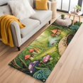Area Rug 2x6ft Vintage Mushroom Cottage Forest Area Rugs Washable Low ...