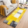 Area Rug 2x6ft Vintage Yellow Black White Grey Area Rugs Washable Low ...