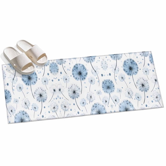 Area Rug 2x6ft Watercolor Blue Dandelion Area Rugs for Kitchen Runner ...