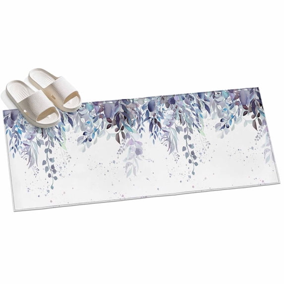 Area Rug 2x6ft Watercolor Eucalyptus Leaf Area Rugs for Kitchen Runner ...