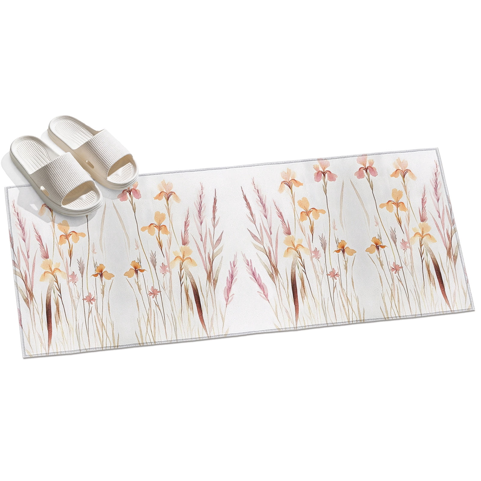 Area Rug 2x6ft Watercolor Spring Pink Floral Area Rugs for Kitchen ...