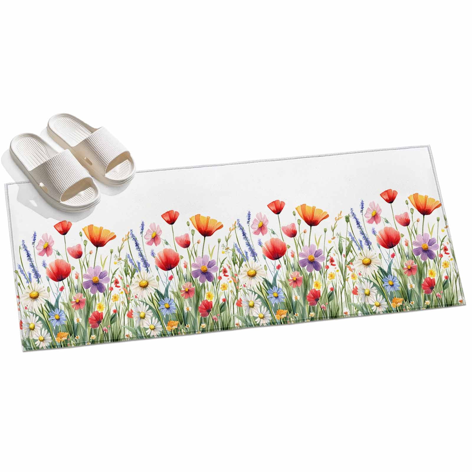 Area Rug 2x6ft Watercolor Spring Plant Area Rugs for Kitchen Runner Rug ...