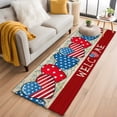 Area Rug 2x6ft Welcome Text USA Flag Love Heart Area Rugs Washable Low ...