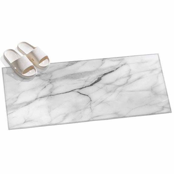 Area Rug 2x6ft White Marble Area Rugs for Kitchen Runner Rug Modern ...