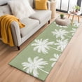 Area Rug 2x6ft White Palm Trees Silhouette Green Linen Area Rugs ...
