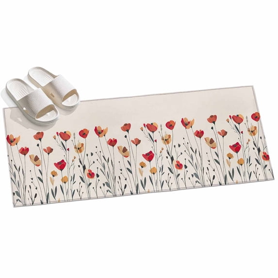 Area Rug 2x6ft Wildflower Area Rugs for Kitchen Runner Rug Floral Plant ...