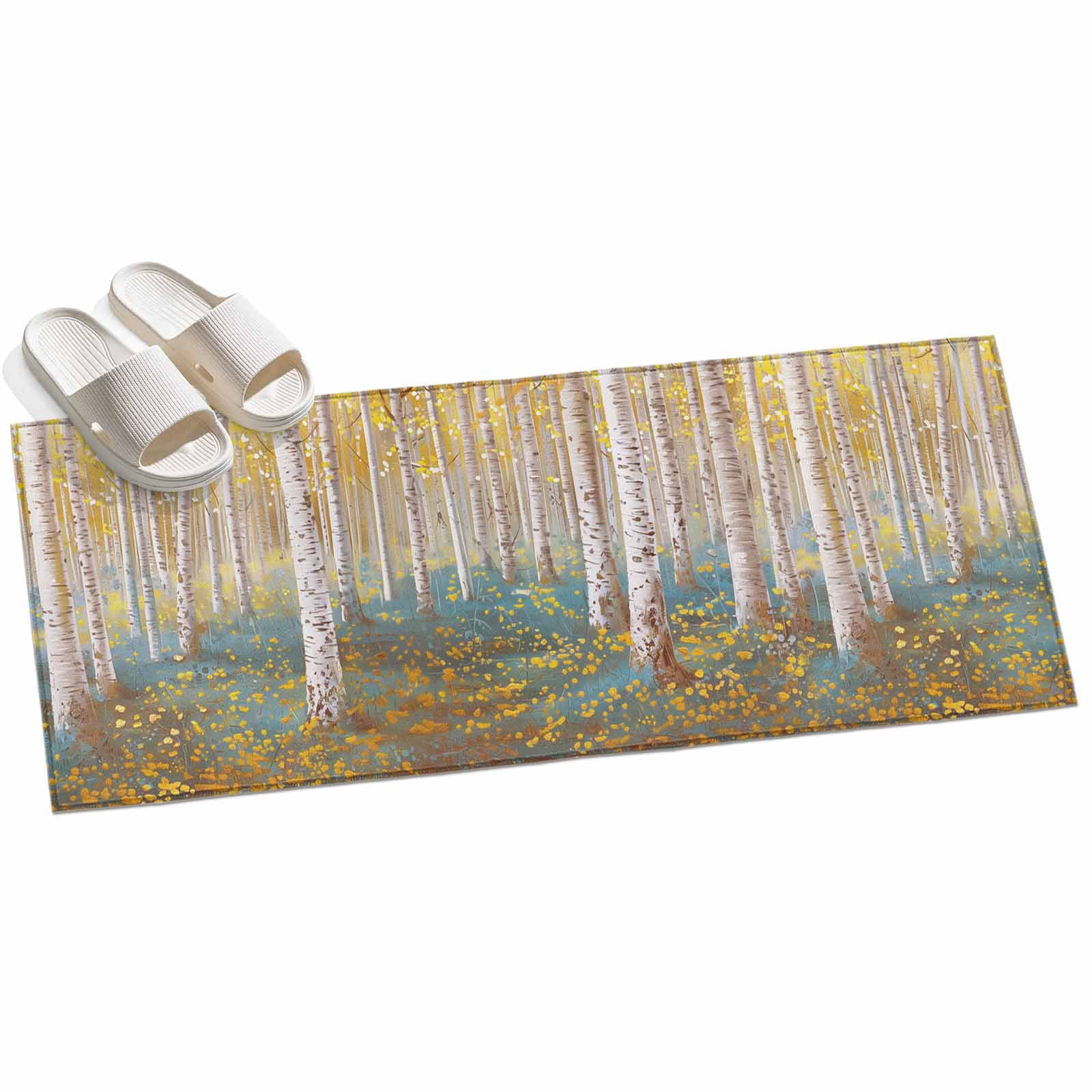 Area Rug 2x6ft Yellow Forest Plant Area Rugs for Kitchen Runner Rug ...