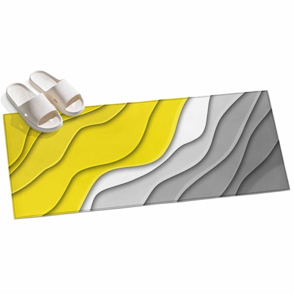 Area Rug 2x6ft Yellow Grey Modern Geometric Area Rugs for Kitchen ...