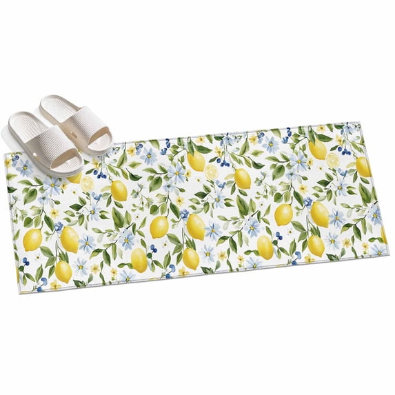 Area Rug 2x6ft Yellow Lemon Leaves Area Rugs for Kitchen Runner Rug ...