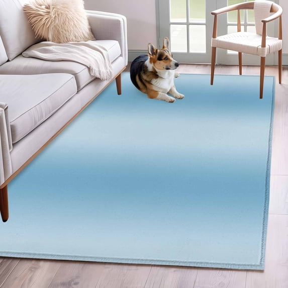 Area Rug 3'x5', Blue Ombre Non-slip Runner Rug Carpet for Bedside ...