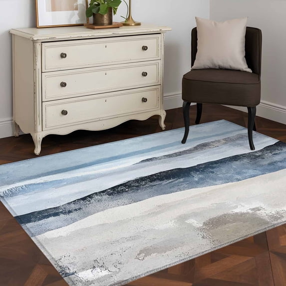 Area Rug 36×60in, Abstract Color Gradient Stripe Art Floor Carpet ...