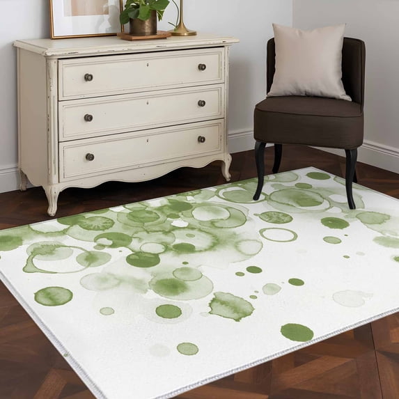 Area Rug 36×60in, Abstract Polka Dot Minimalist Art Floor Carpet Living ...