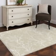 Area Rug 36×60in, Abstract White Tree Sketch on Beige Floor Carpet ...