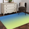 Area Rug 36×60in, Blue Yellow Minimalist Gradient Floor Carpet Living ...