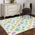 Area Rug 36×60in, Pineapple Starfish Coconut Tree Floor Carpet Living ...