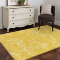 Area Rug 36×60in, Seamless Tree Branch on Yellow Floor Carpet Living ...