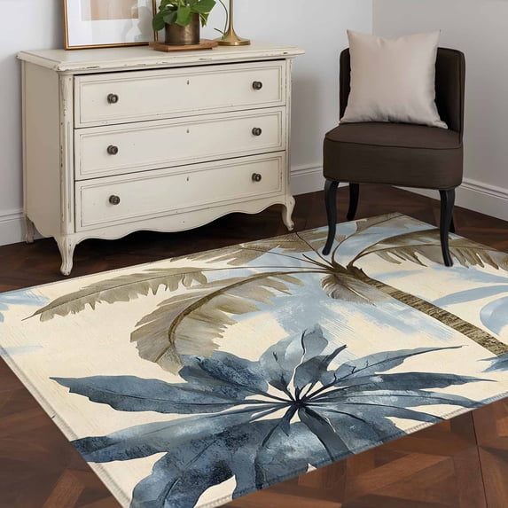 Area Rug 36×60in, Tropical Plant Coconut Palm Tree Floor Carpet Living ...