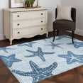 Area Rug 36×60in, Vintage Blue Marine Starfish Floor Carpet Living Room ...