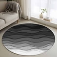 Area Rug 36in, Black Grey Gradient Wave Floor Carpet Living Room Rug ...